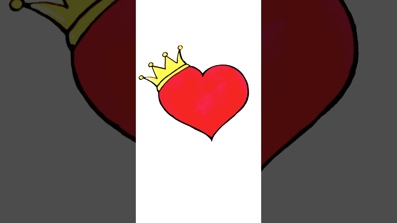 Como dibujar corazón con corona #shorts #drawing #art #tutorial