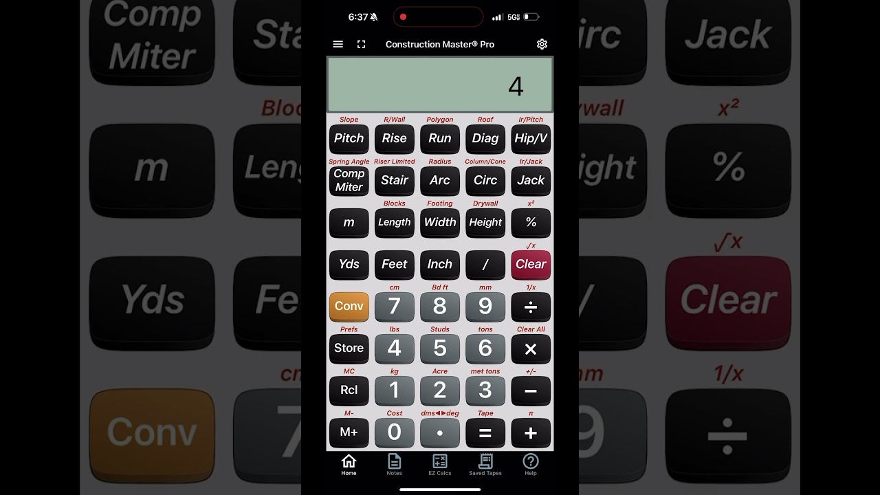 Construction Master Pro Calculator to figure out concrete yards! #concrete #construction #calculator