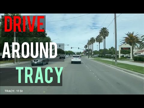Tracy California, Driving Thru downtown, USA 2022