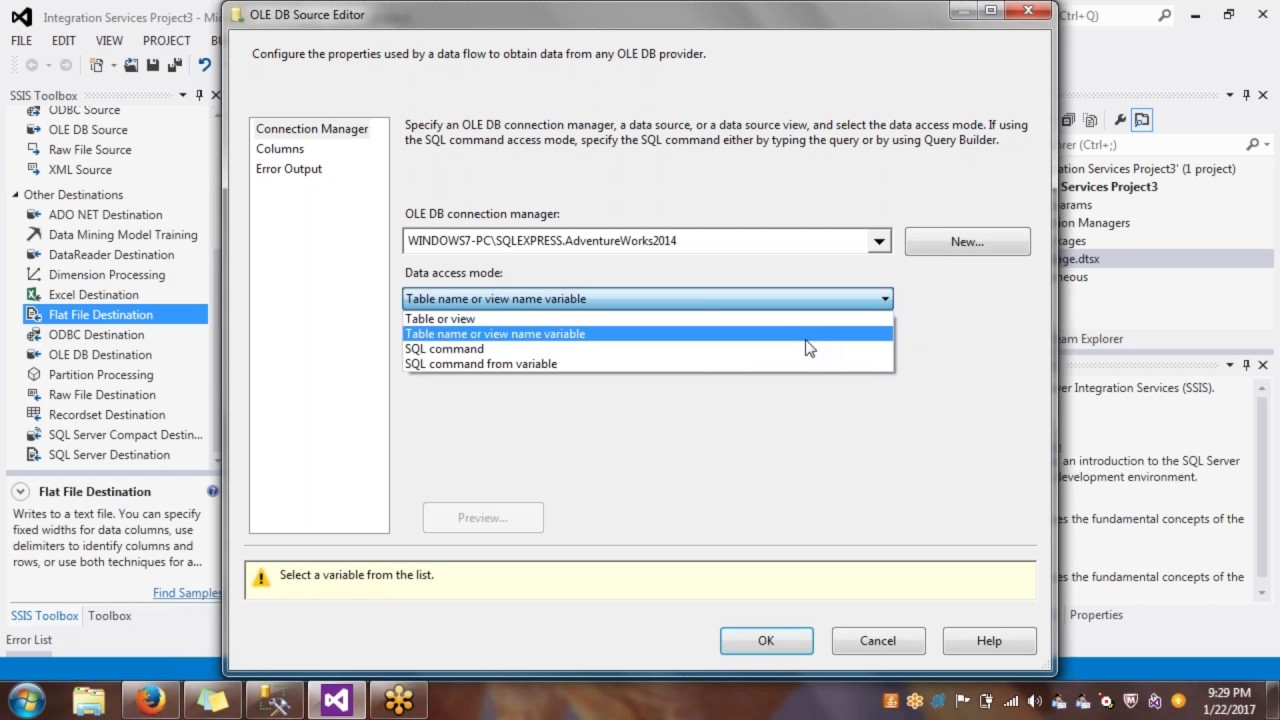 Microsoft SSIS Basic Training Data Flow Task.