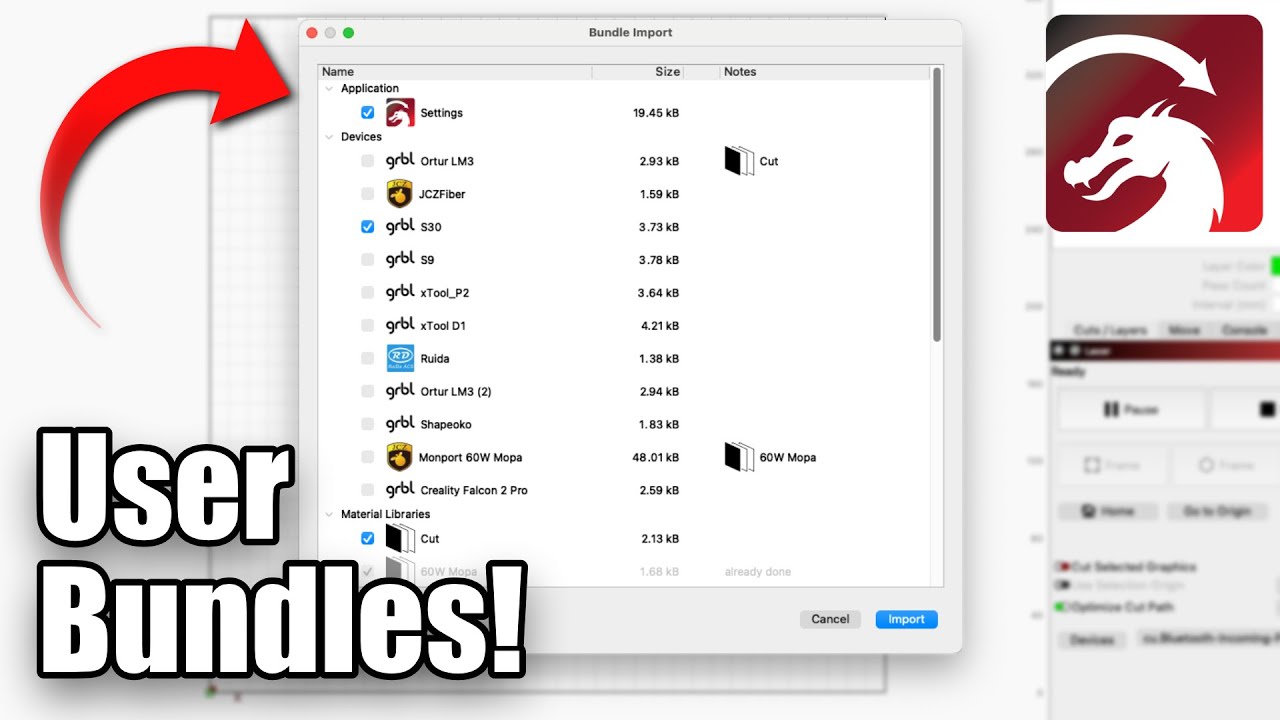 VIDEO: Migrate LightBurn Settings With User Bundles - Video Releases - LightBurn Software Forum