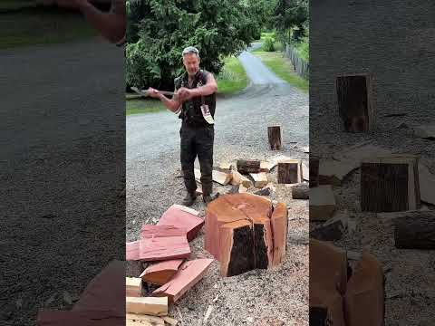 When the goins gets tough, the Wood Bullet 🪓 #woodsplitting #splittingwood #logger #chainsaw #love