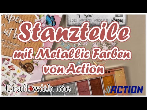 Die-cut pieces with metallic colors from Action || Craft with me