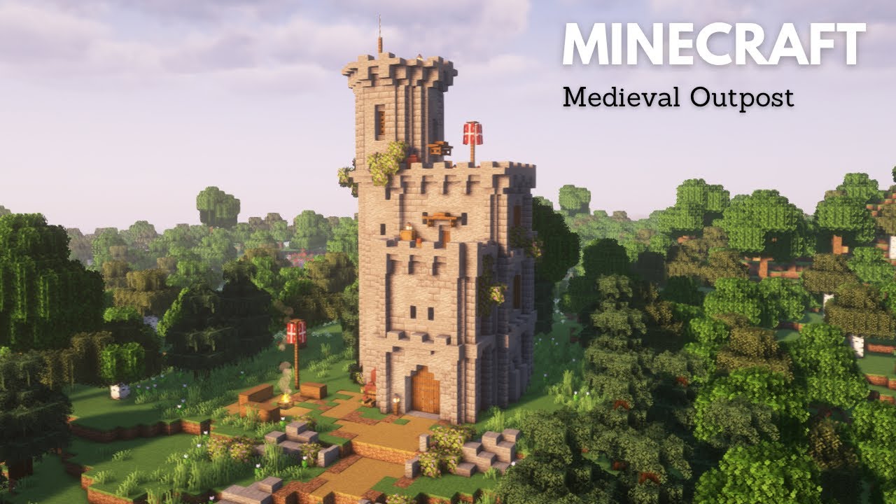 Minecraft: How to build a Medieval Outpost | Minecraft Outpost Tutorial ...
