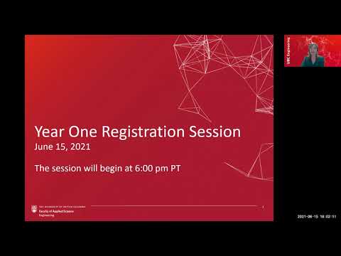 First Year Registration Information Session – June 15th 2021