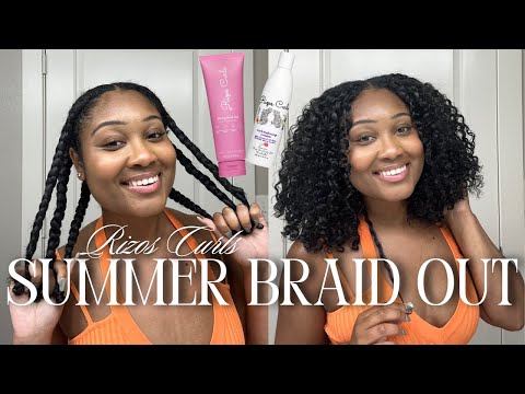 Summer Braid Out | Rizos Curls Strong Hold Gel + Curl Cream | Full Tutorial &Demo