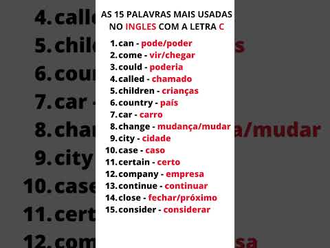As 15 palavras mais usadas no ingles com a letra C #Shorts