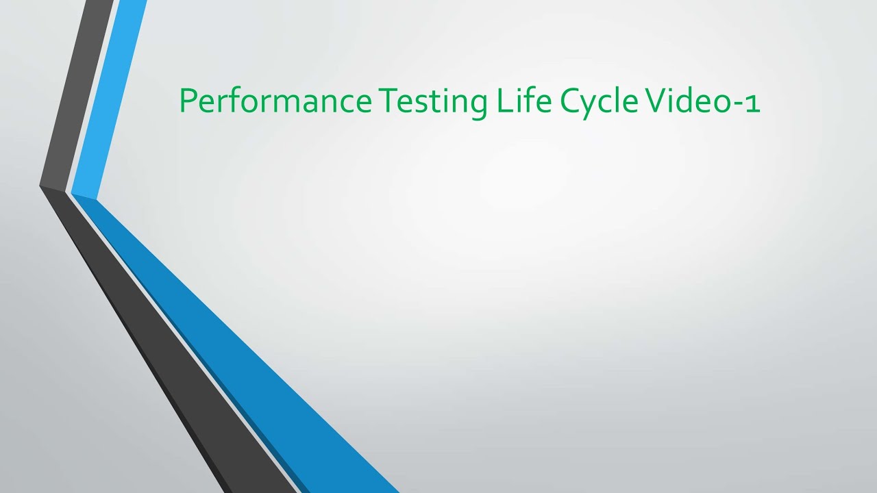 Performance Testing Life Cycle Video 1