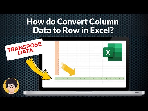 convert column to row in Excel with Transpose #excel tutorial