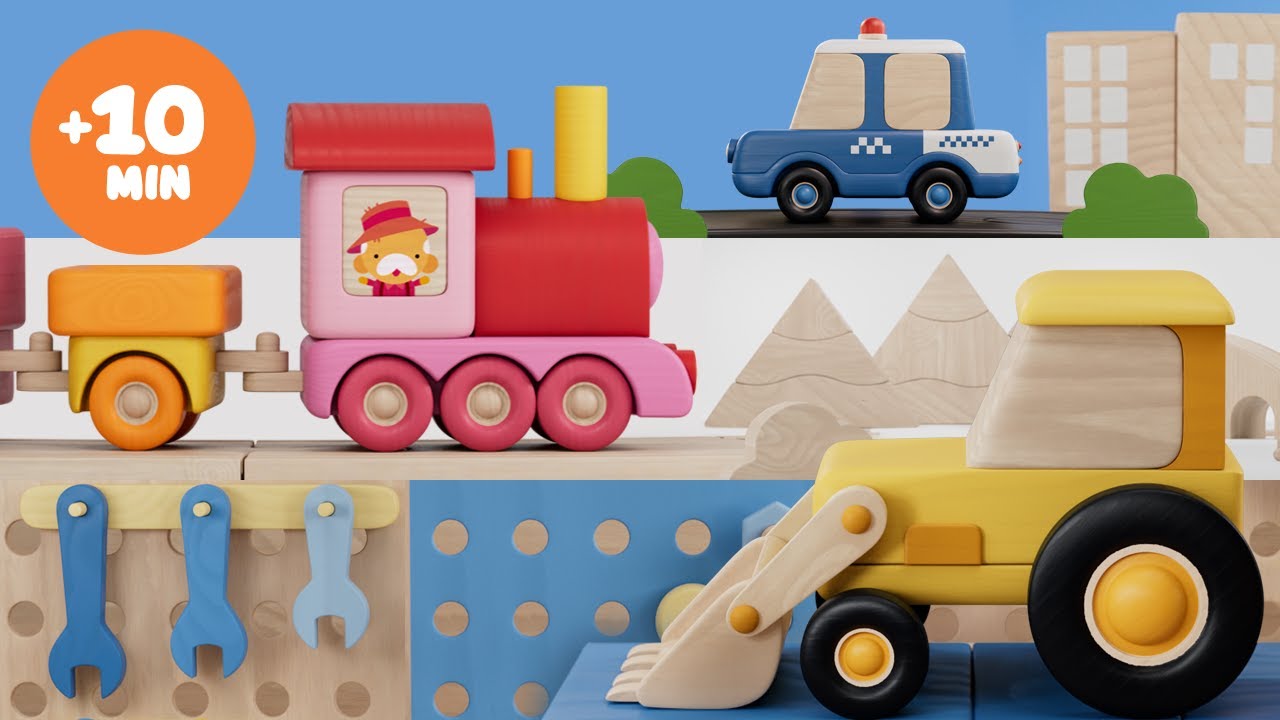 🚒 Diferentes Vehículos 🚑 Canción de Aprendizaje de Vehículos 🚜Canciones Infantiles | Pim Pam Pino