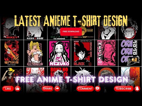 FREE Anime T-Shirt Design Pack 2025 | Download HD PNGs for POD, Etsy, & Merch!
