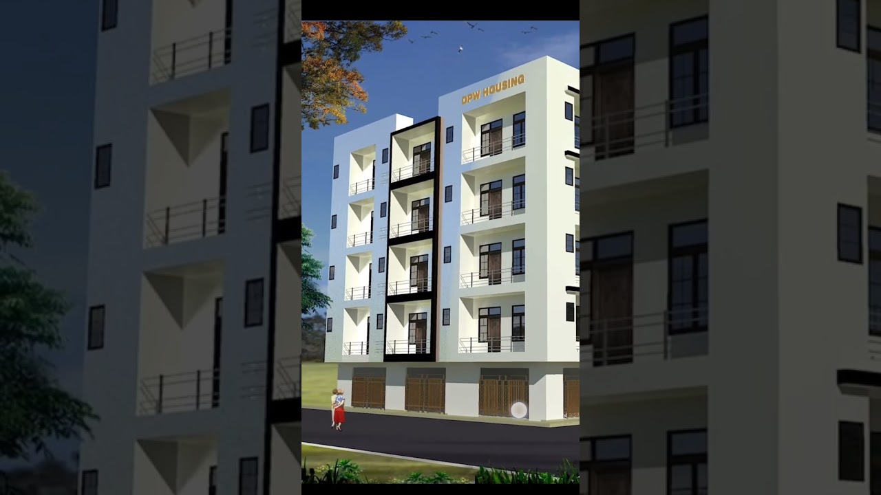 60x80 apartment design l 60x80 g+4 apartment elevation l g+4 house elevation #housedesign #shorts
