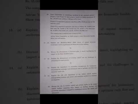 #4202 Financial Management #MBA2025Question paper
