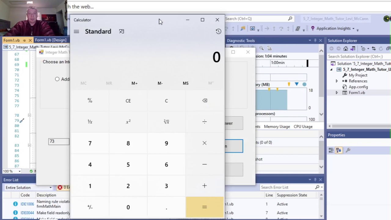 5 7 Integer Math Tutor Visual Basic 2019