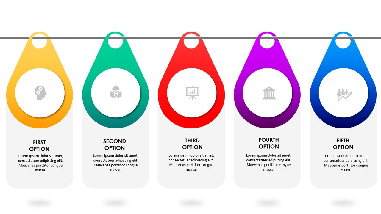 Create 5 Animated Hanging Options Slide in PowerPoint