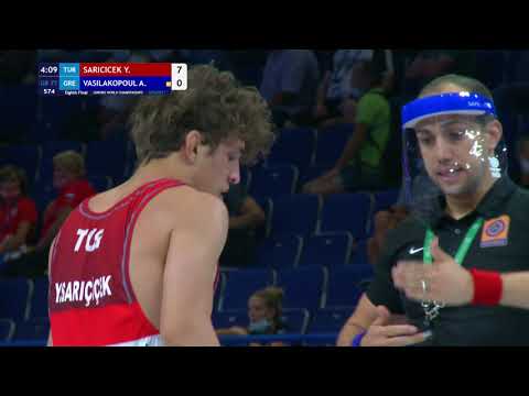 1/8 GR - 77 kg: Y. SARICICEK (TUR) v. A. VASILAKOPOUL (GRE)