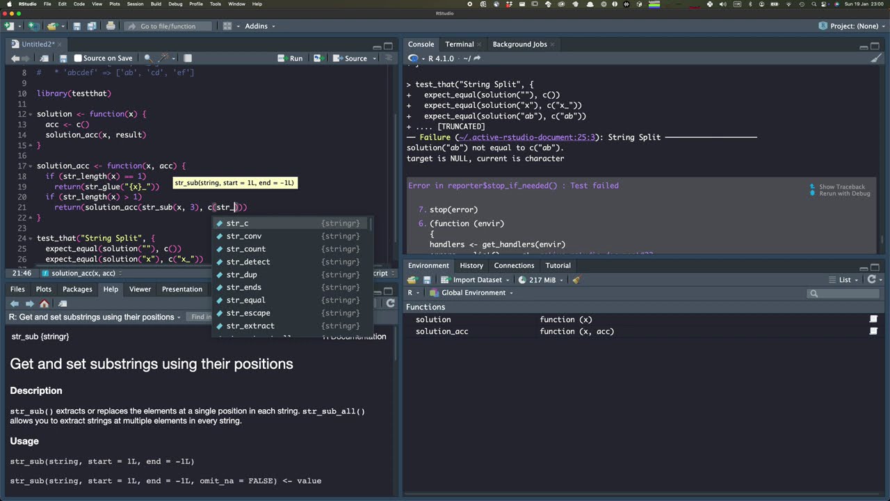 R Kata from Codewars - Split Strings