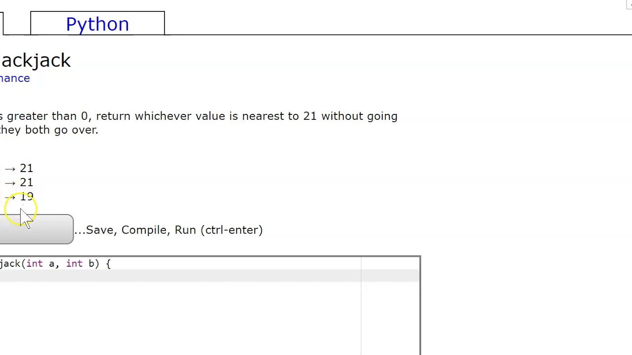 Logic - 2 (blackJack) Java Tutorial || codingbat.com
