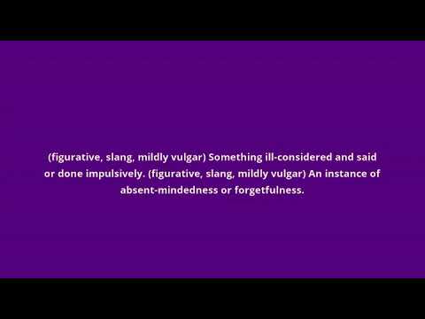 what is the meaning of brain fart