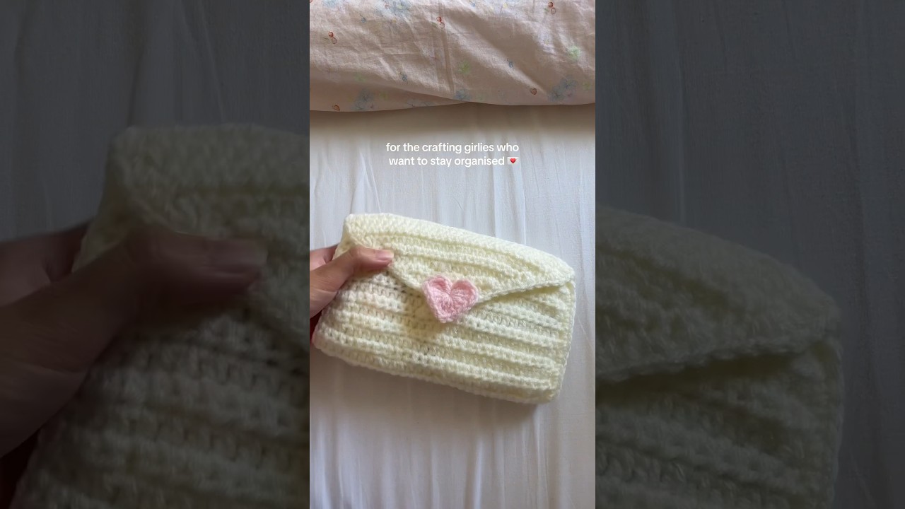 cute #crochet stationary case with a love letter design 💌🧶 #craftideas #craft #diy #aesthetic