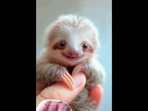cute baby sloth always smile #babyanimals #cute #funny#sloth #animals