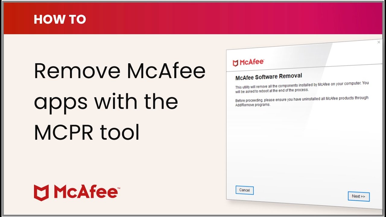 How to remove McAfee software with the MCPR tool