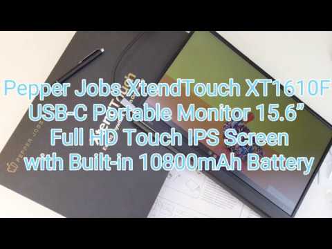 Pepper Jobs XtendTouch XT1610F USB-C 15.6 TouchScreen Portable Monitor with 10800mAh Battery