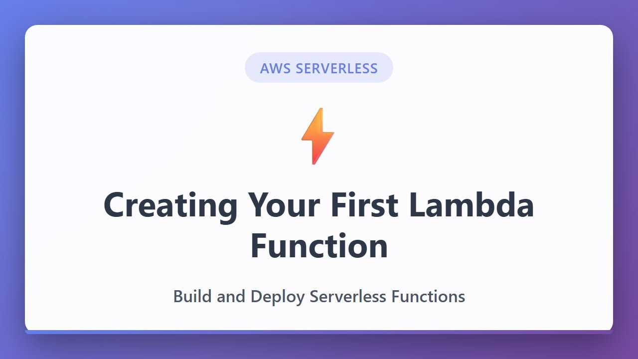 AWS Lambda Tutorial: Create Your First Function - Complete Beginner Guide