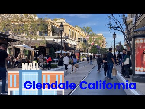 Glendale Galleria Walk Tour, Glendale California. Third Largest Mall of LA County.