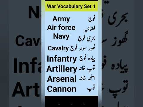 English Urdu War WocabularySet !
