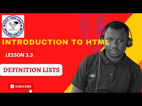 Lesson 3.3: Definition Lists