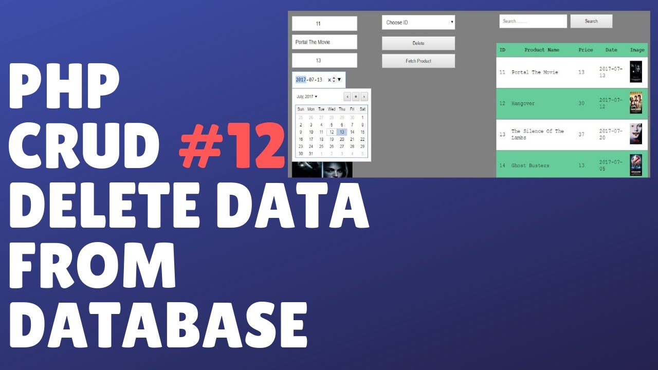 PHP And MySQL CRUD (Insert,Update,Delete) Tutorial - PART 12  DELETE DATA FROM DATABASE