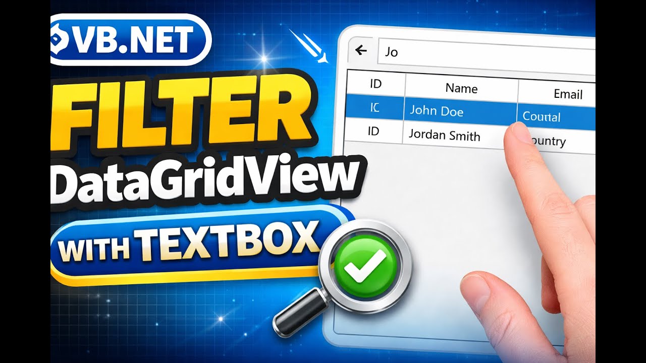 VB.NET Tutorial: Filter DataGridView with TextBox – Windows Forms Step by Step