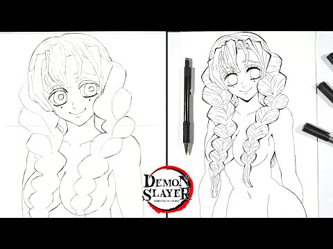 How To Draw Mitsuri Kanroji Demon Slayer Easy Step By Step – ThemeRoute Pro