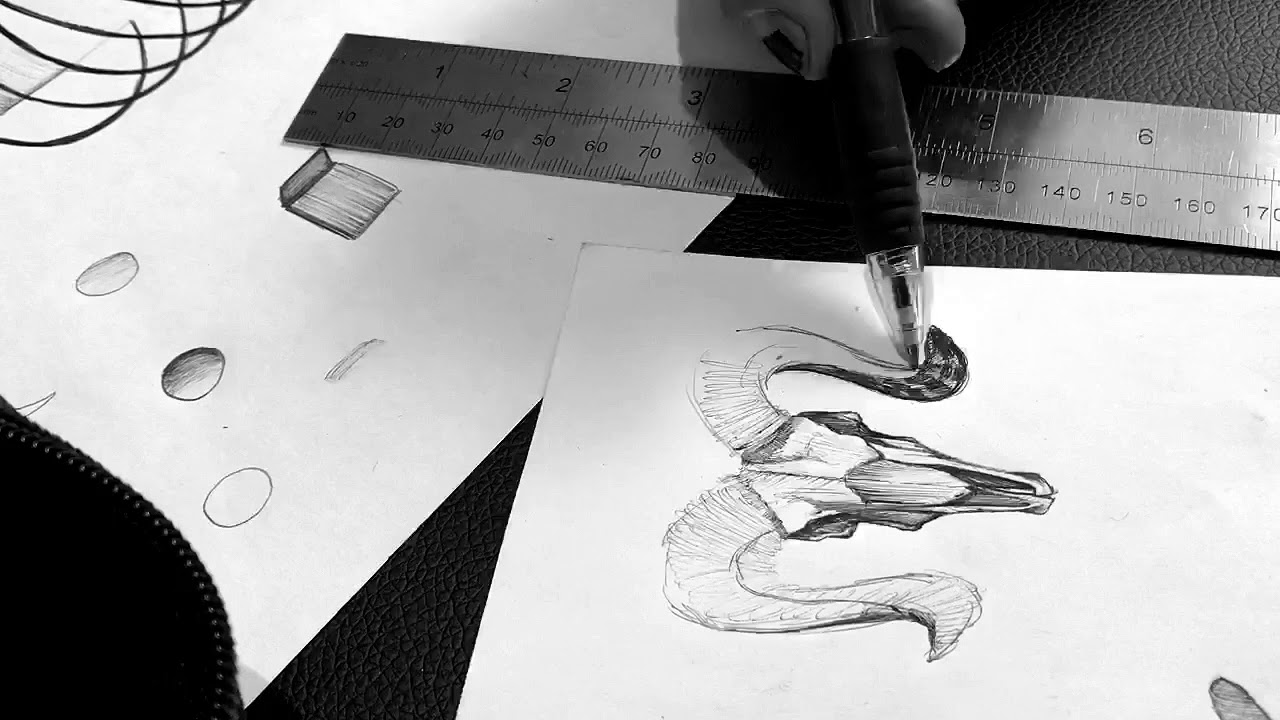 Blackwork tattoo flash time lapse