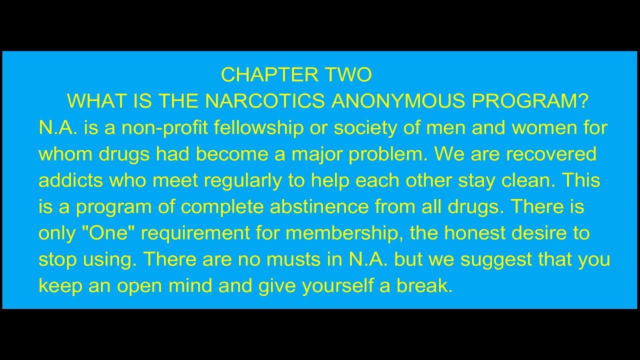 Narcotics Anonymous Original Basic Text - Grey Book  - Chapter 2 - What is the NA Program