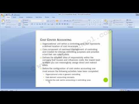 Cost center Accounting