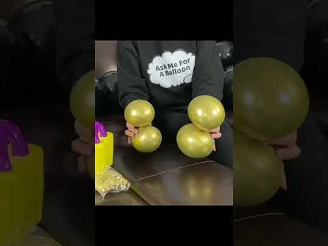 Chrome Gold Balloon Cluster #shorts