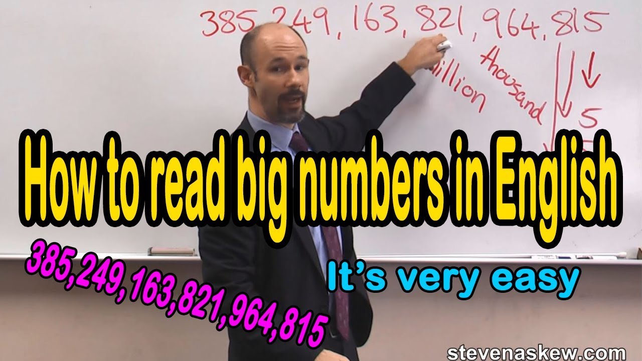 How to read big numbers in English with worksheet