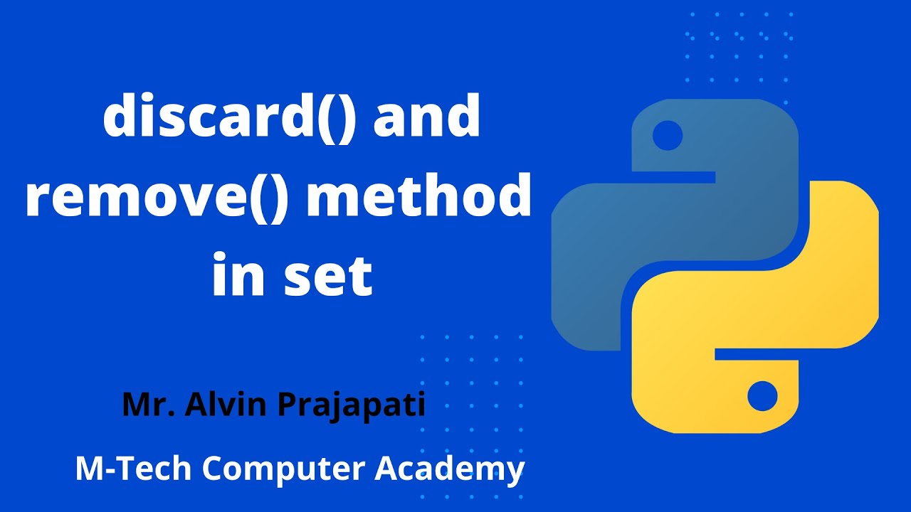 Set Method (discard Update ) in Python