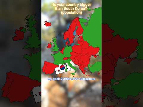 -European countries, compared to South Korea's land area vs population....- #mapping #europe#shorts