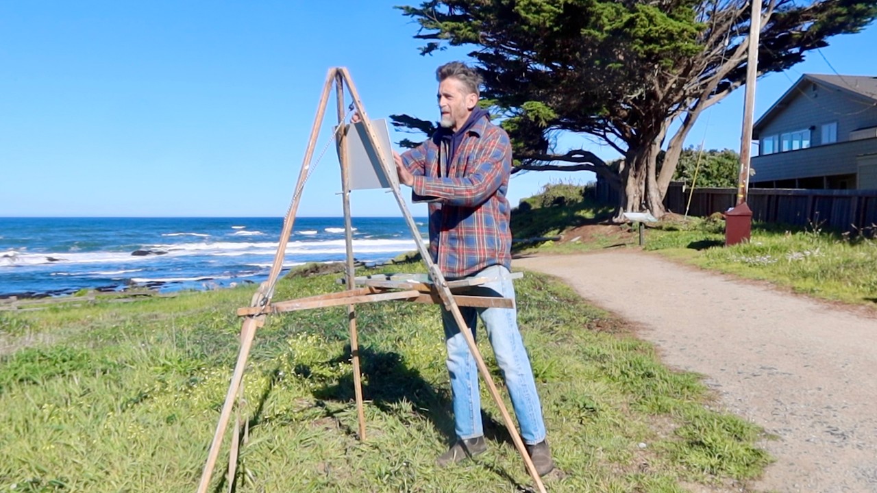 Oil Painting, Experimenting with Composition. Coastal California