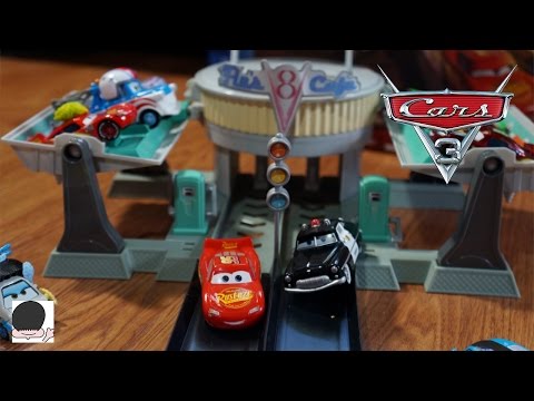 Bean Bean Toys Review Disney Cars 3 Flo's V8 Cafe Dragstrip Playset with Lightning McQueen