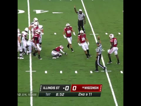 Wisconsin LB Nick Herbig Sack vs. Illinois State | Big Ten Network
