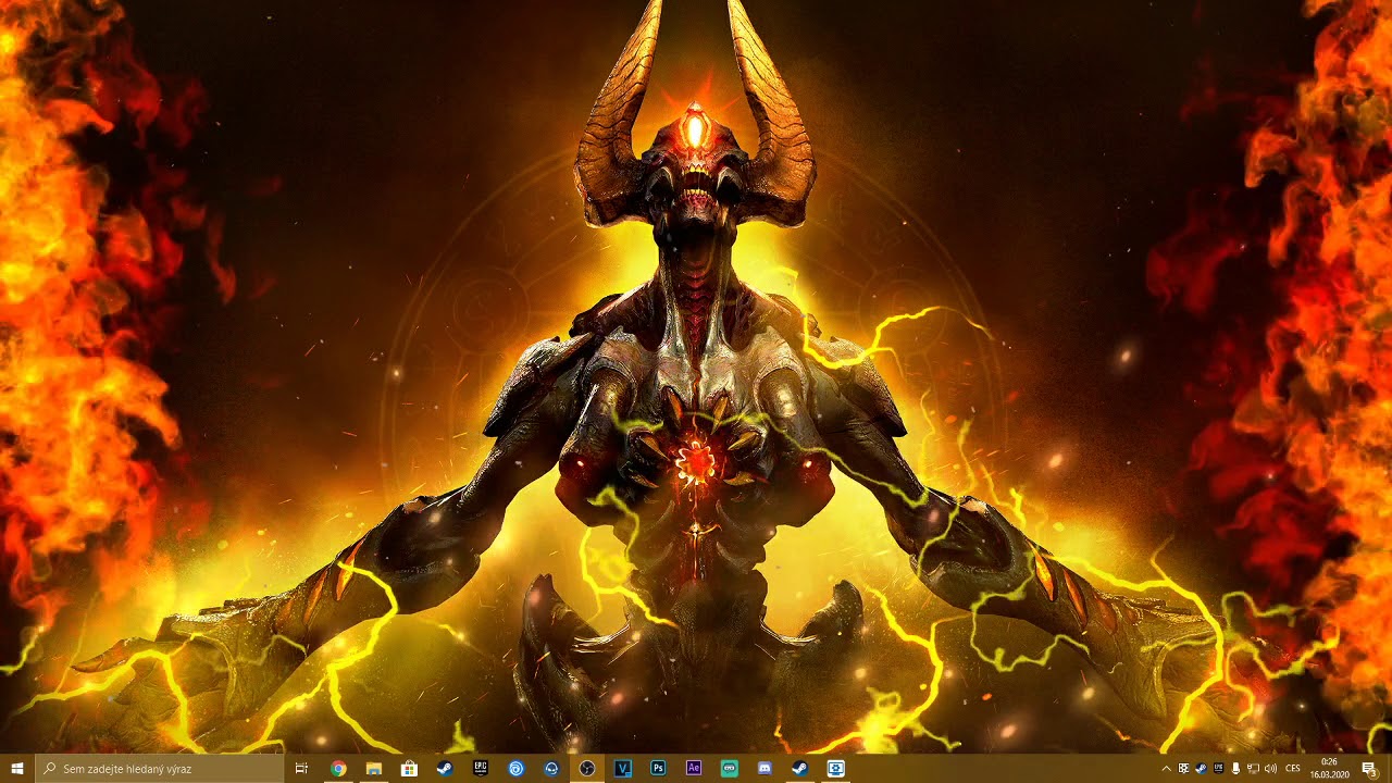 Wallpaper Doom Harvester + Doom 2016 theme