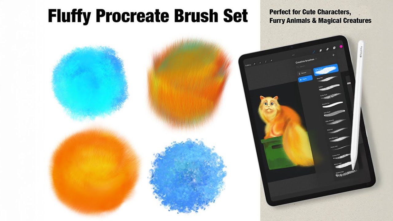 Fluffy Procreate Brush Set — Create Soft, Furry Textures in Seconds | ShivaNa Designs