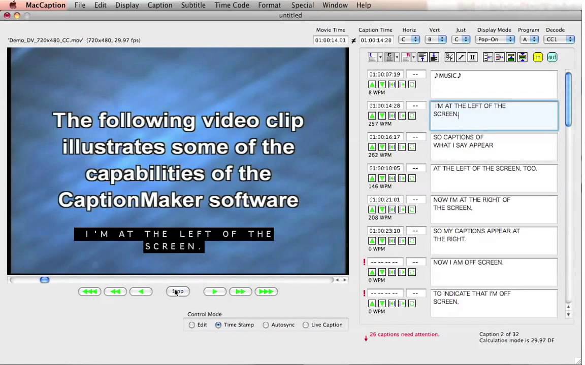 MacCaption Basics Full