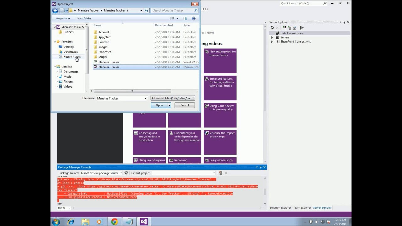 Making Github and Visual Studio 2012 work together.