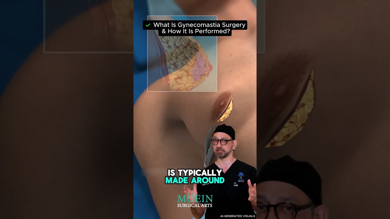 What is Gynecomastia & How is it Treated? 💪✨ #drmoein #babakmoein #gynecomastia
