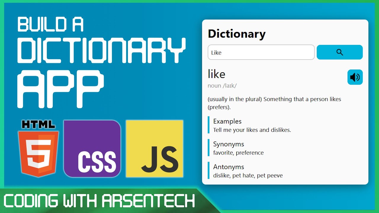 Build a Dictionary App using JavaScript & REST API!